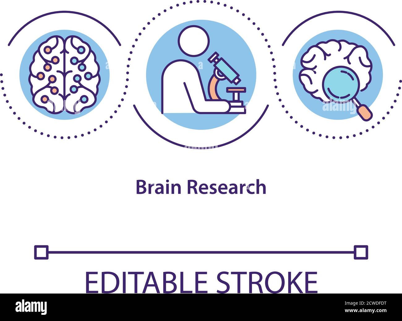 Brain research concept icon Stock Vector Image & Art - Alamy