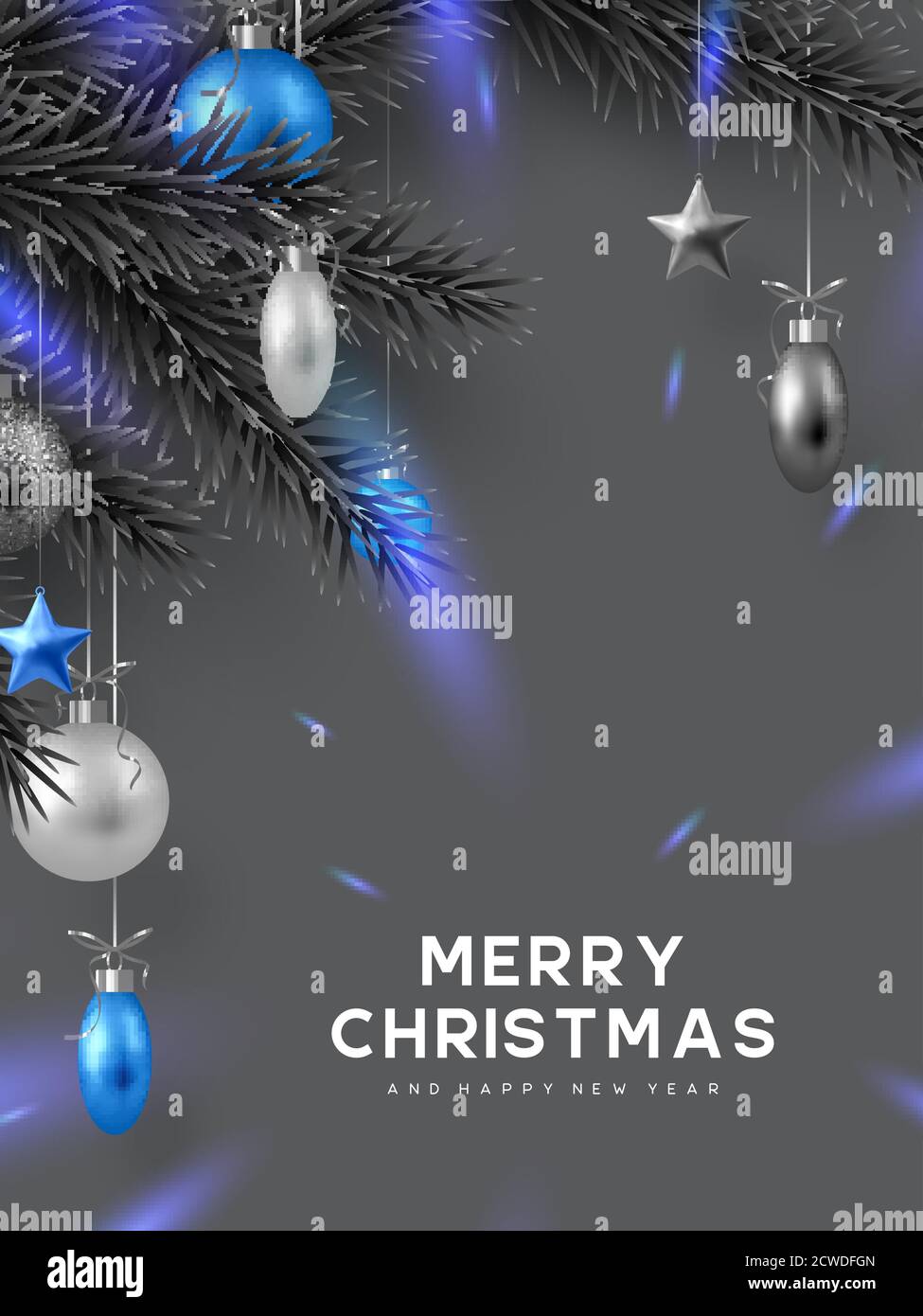 Glowing holiday lights pine Stock Vector Images - Alamy