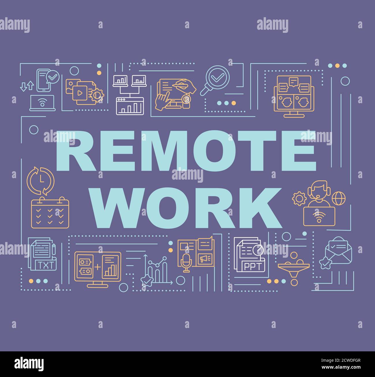 Remote work word concepts banner Stock Vector Image & Art - Alamy