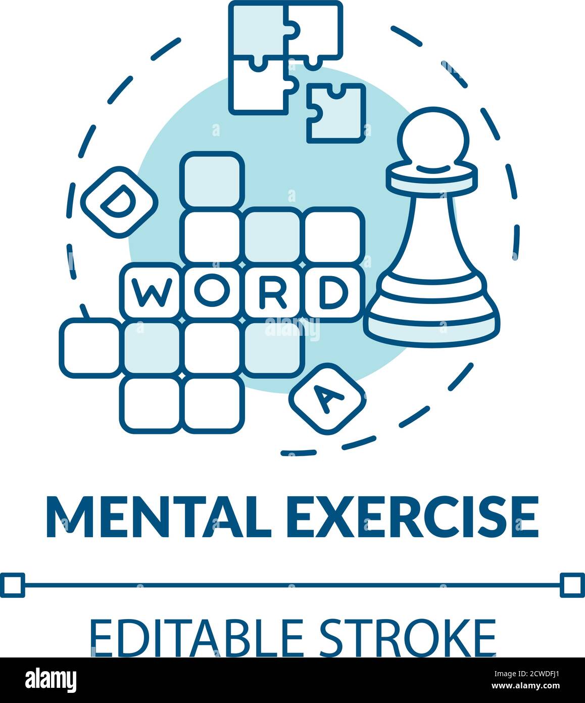 Mental exercise turquoise concept icon Stock Vector Image & Art - Alamy