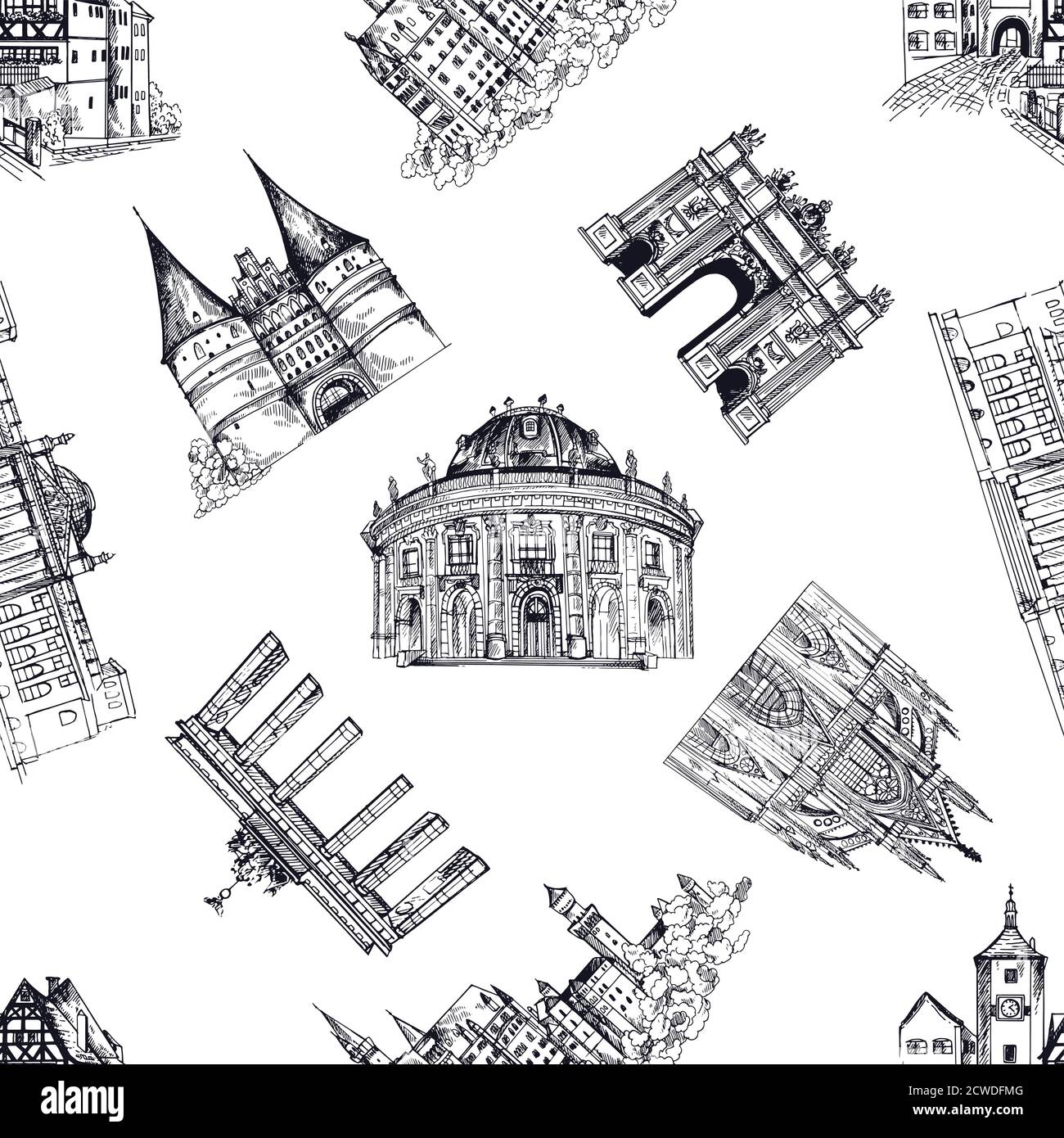 Holstentor drawing Stock Vector Images - Alamy