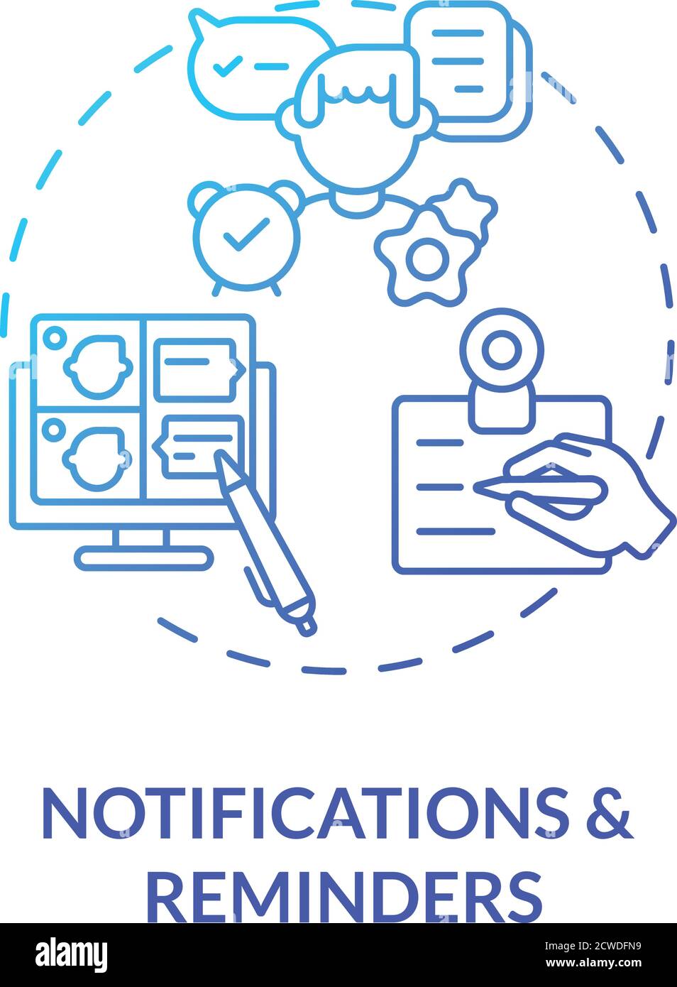 Notifications and reminders concept icon Stock Vector Image & Art - Alamy