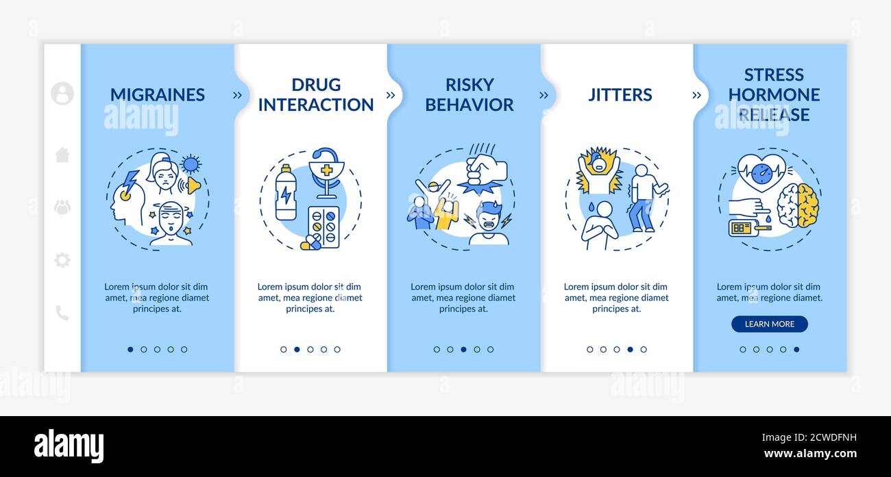 Energy drinks harmful side effects onboarding vector template Stock ...