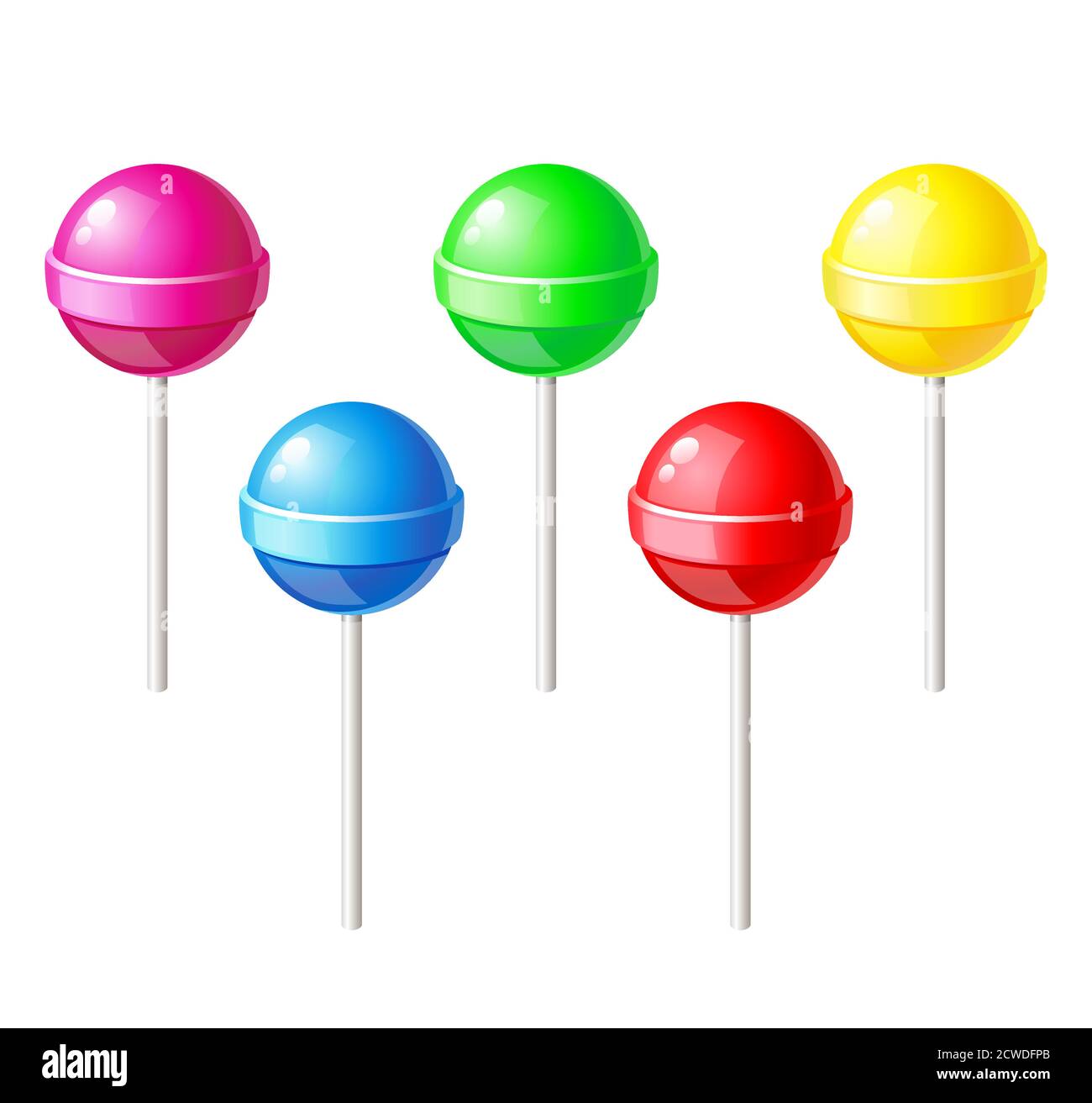 Bright yellow lollipop set Stock Vector Images - Alamy