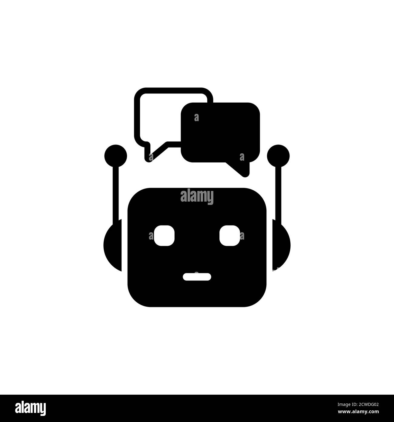 Chatbot isolated on white Stock Vector Images - Alamy