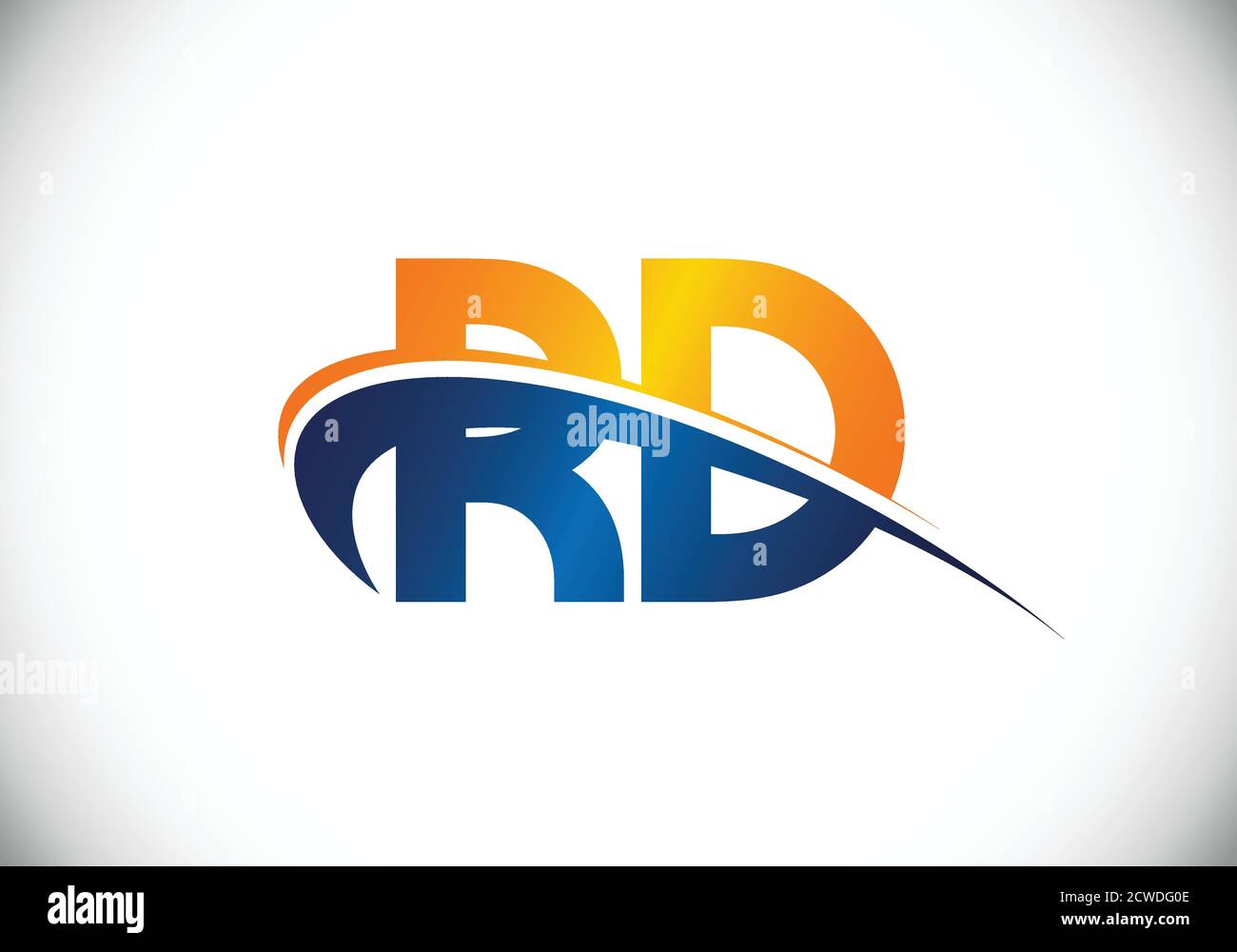 Initial Monogram Letter R D Logo Design Vector Template. R D Letter ...