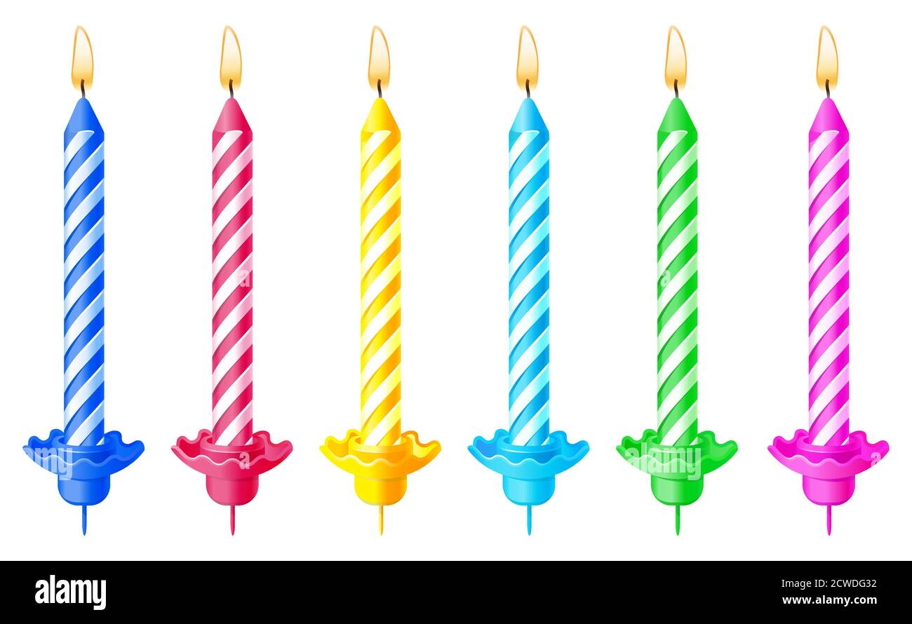 Blue cake candles on Stock Vector Images - Alamy