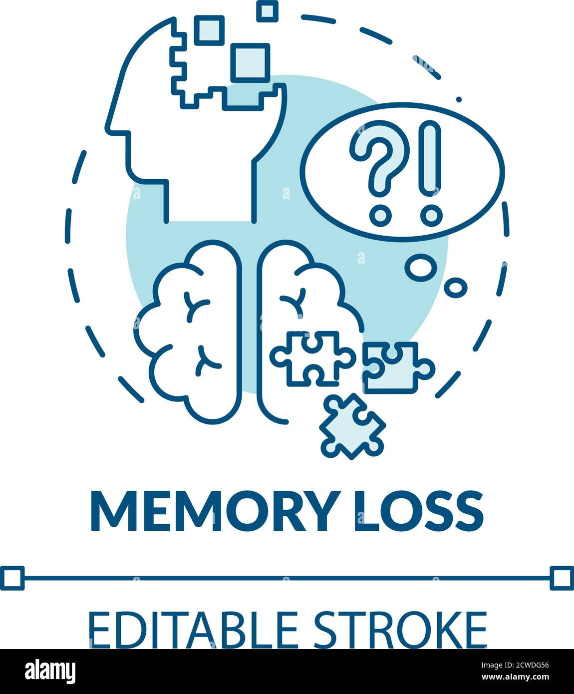 Memory loss turquoise concept icon Stock Vector Image & Art - Alamy
