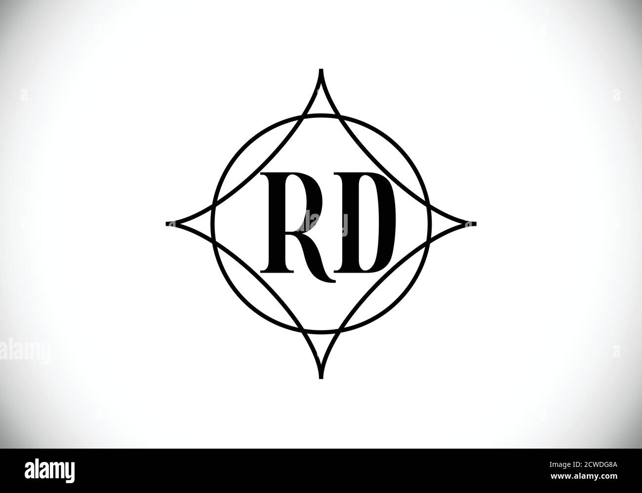 Initial Monogram Letter R D Logo Design Vector Template. R D Letter ...