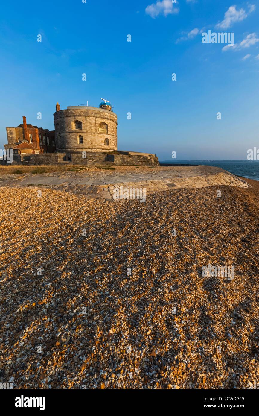 England, Hampshire, New Forest, Calshot, Calshot Beach and Castle Stock ...