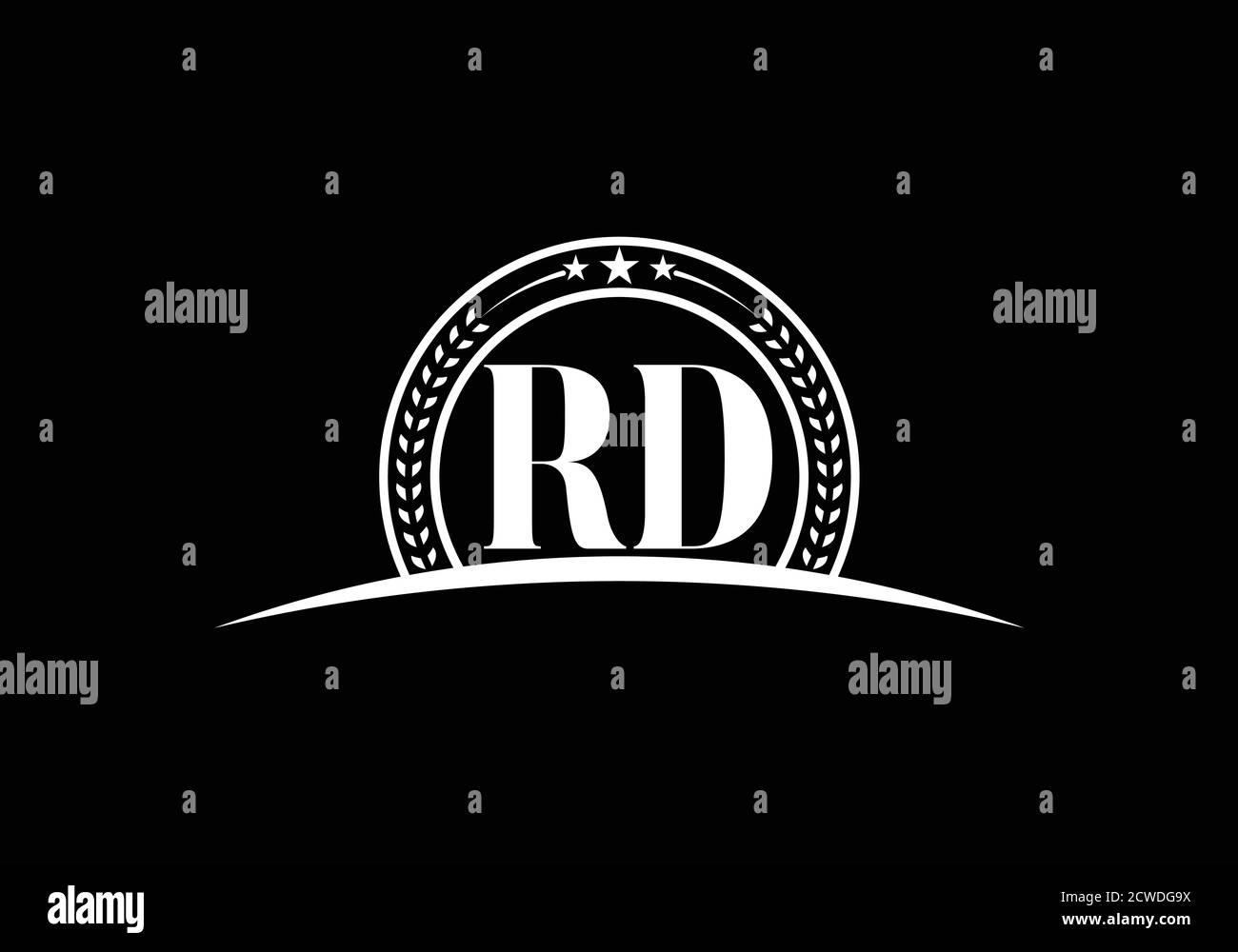 Initial Monogram Letter R D Logo Design Vector Template. R D Letter ...
