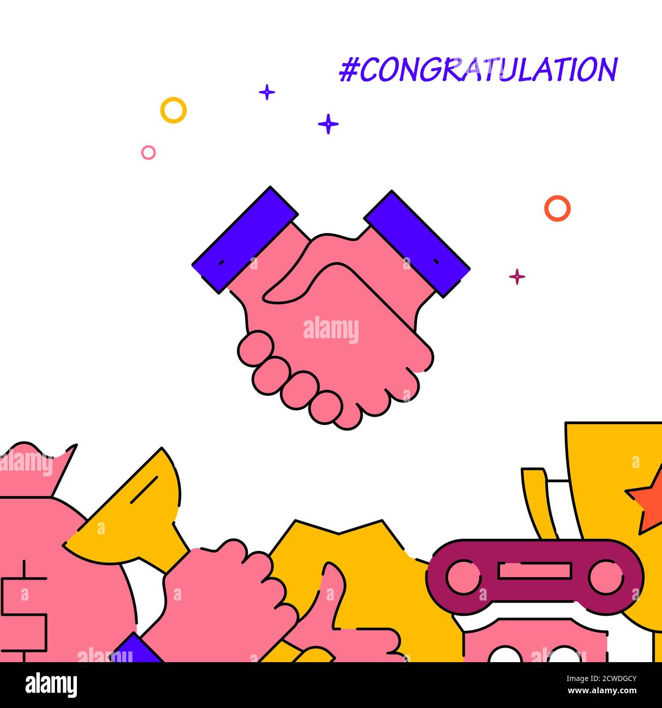Win win handshake Stock Vector Images - Alamy