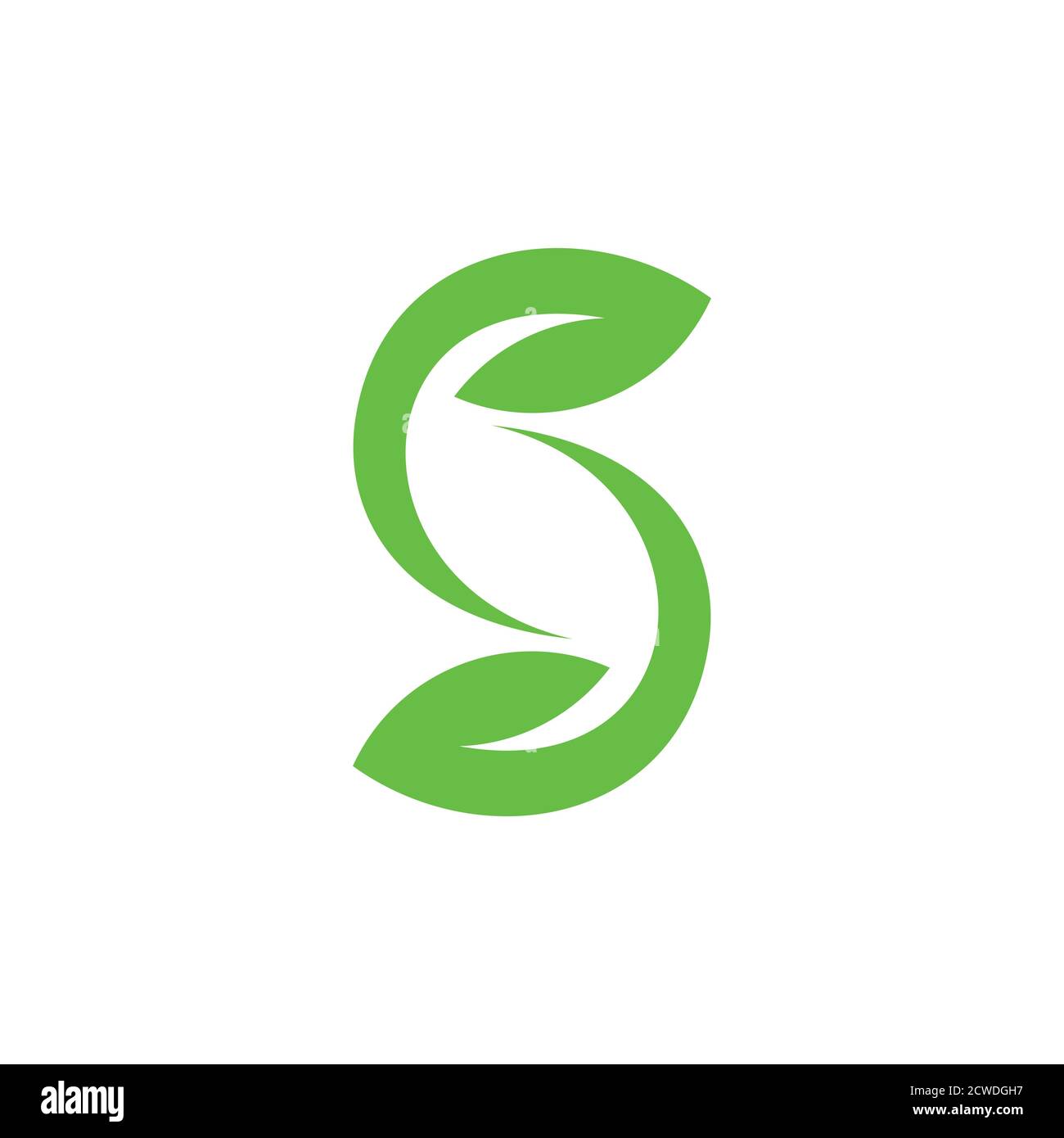letter s simple geometric leaf curves simple logo Stock Vector Image ...