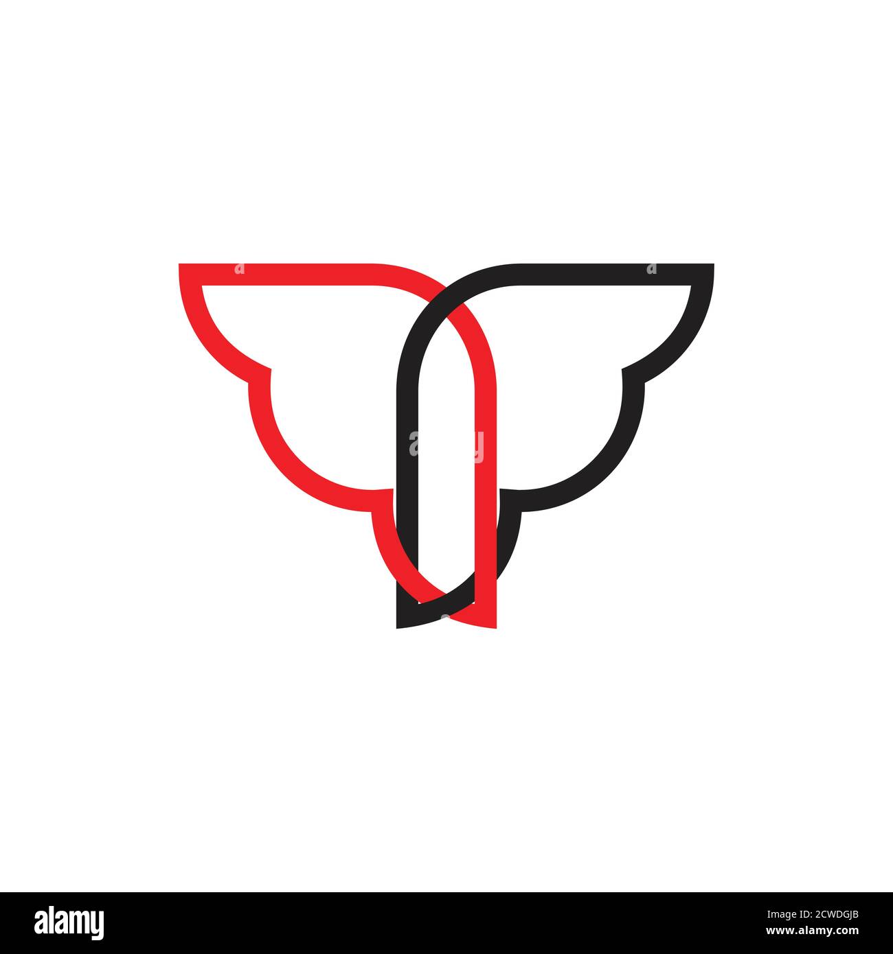 linked wings line art logo vector Stock Vector Image & Art - Alamy