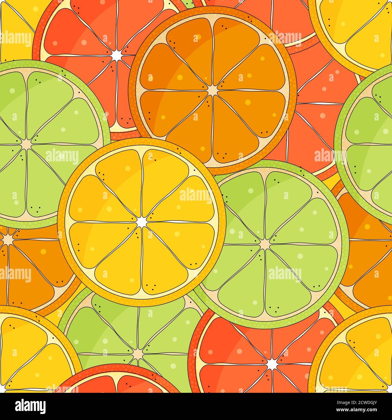 Citrus seamless pattern, tropical fruits background, vector illustration Stock Vector Image ...
