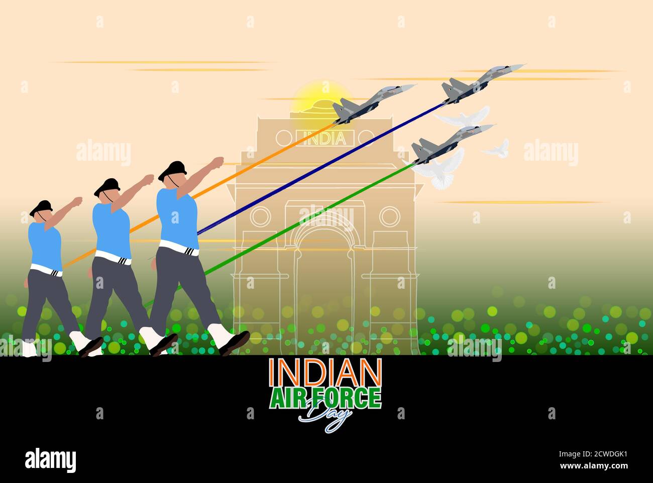 Vector Illustration of Indian Air Force Day observed on October 8 ...