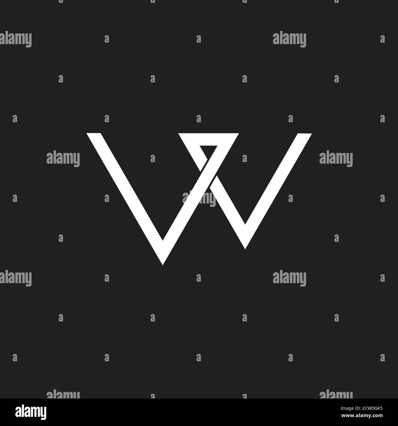 letter w simple overlapping line logo vector Stock Vector Image & Art ...