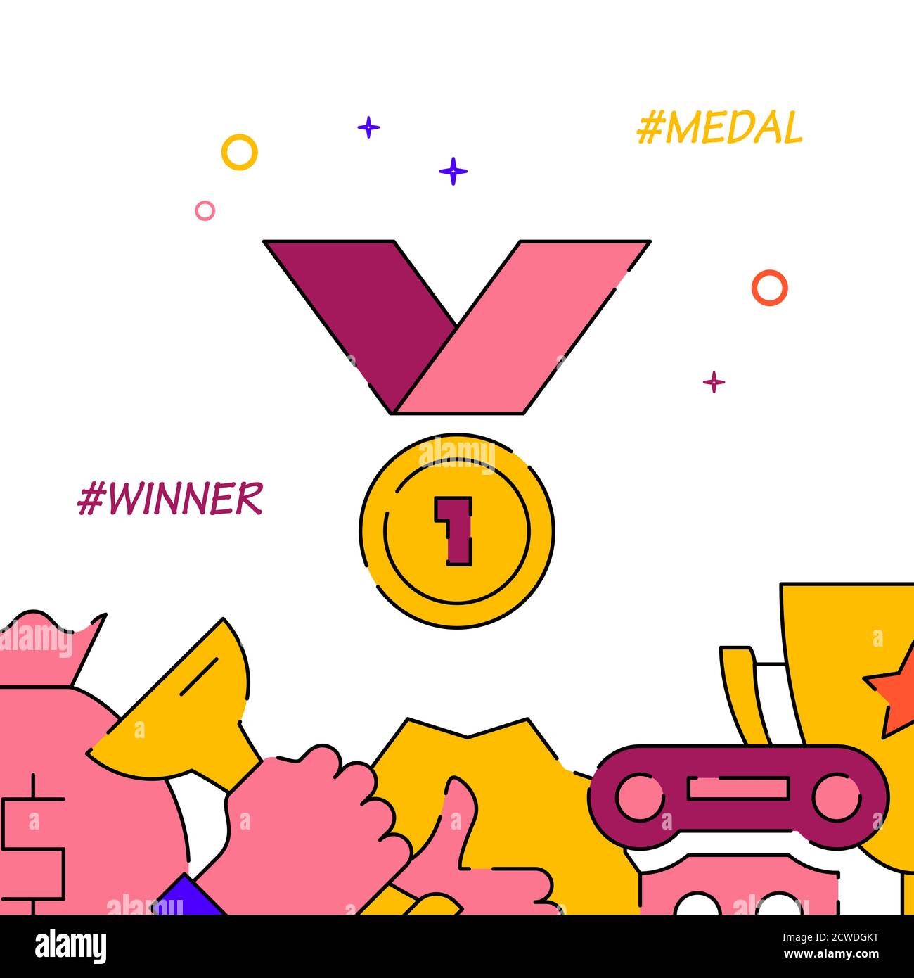Medal picture Stock Vector Images - Alamy