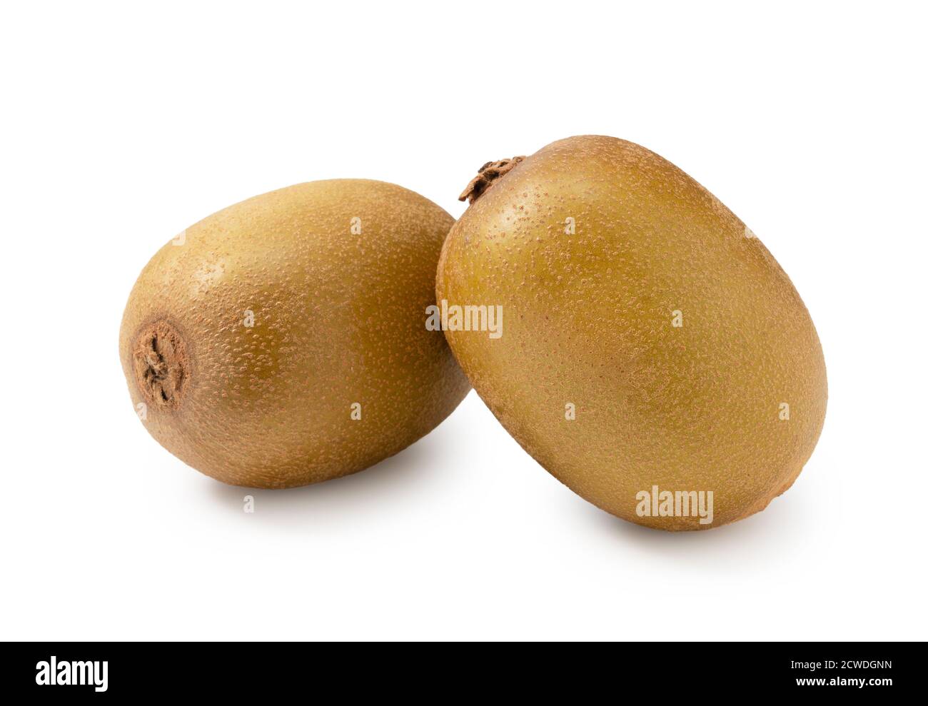 Two golden kiwis on a white background Stock Photo - Alamy