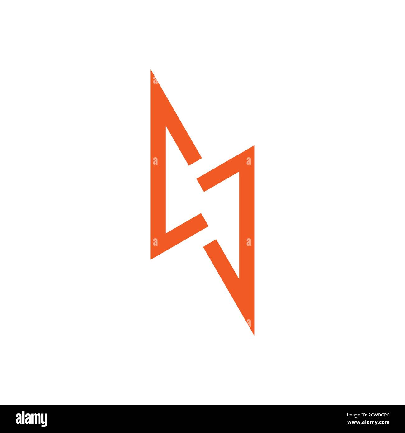 thunder simple geometric line design logo vector Stock Vector Image ...