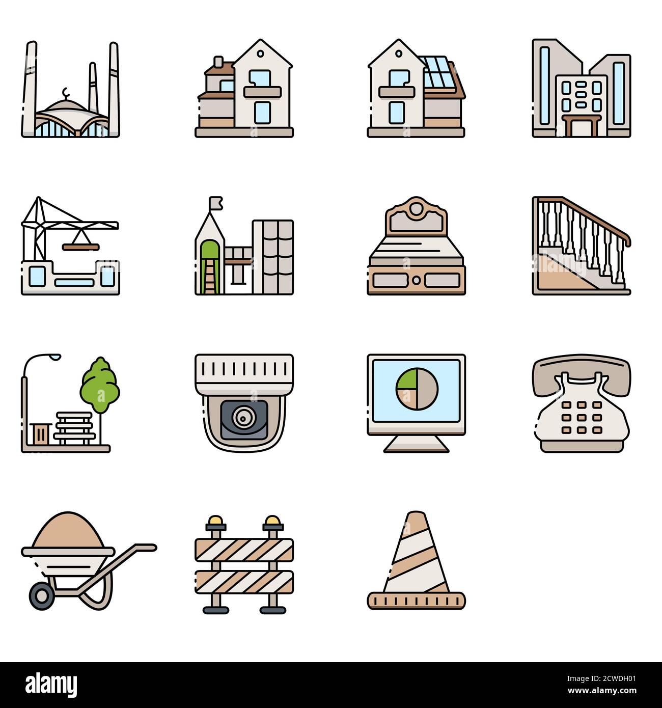 Making modern building construction building Stock Vector Images - Alamy