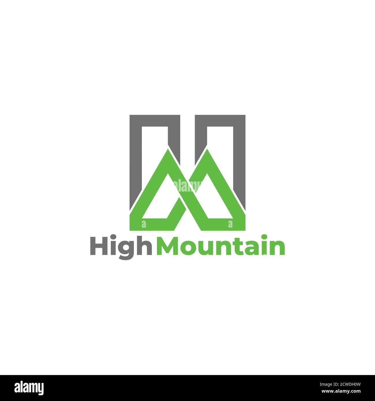 abstract letter hm high mountain symbol logo vector Stock Vector Image ...
