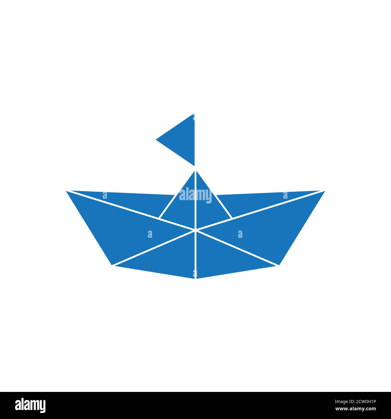 Origami ship icon flat Stock Vector Images - Alamy