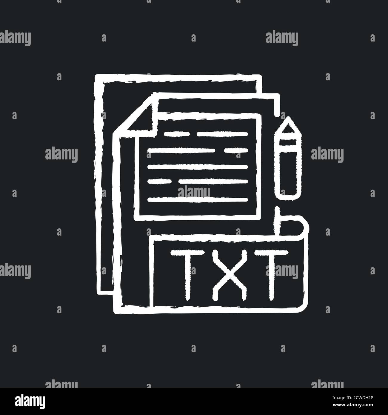 TXT file chalk white icon on black background Stock Vector Image & Art ...