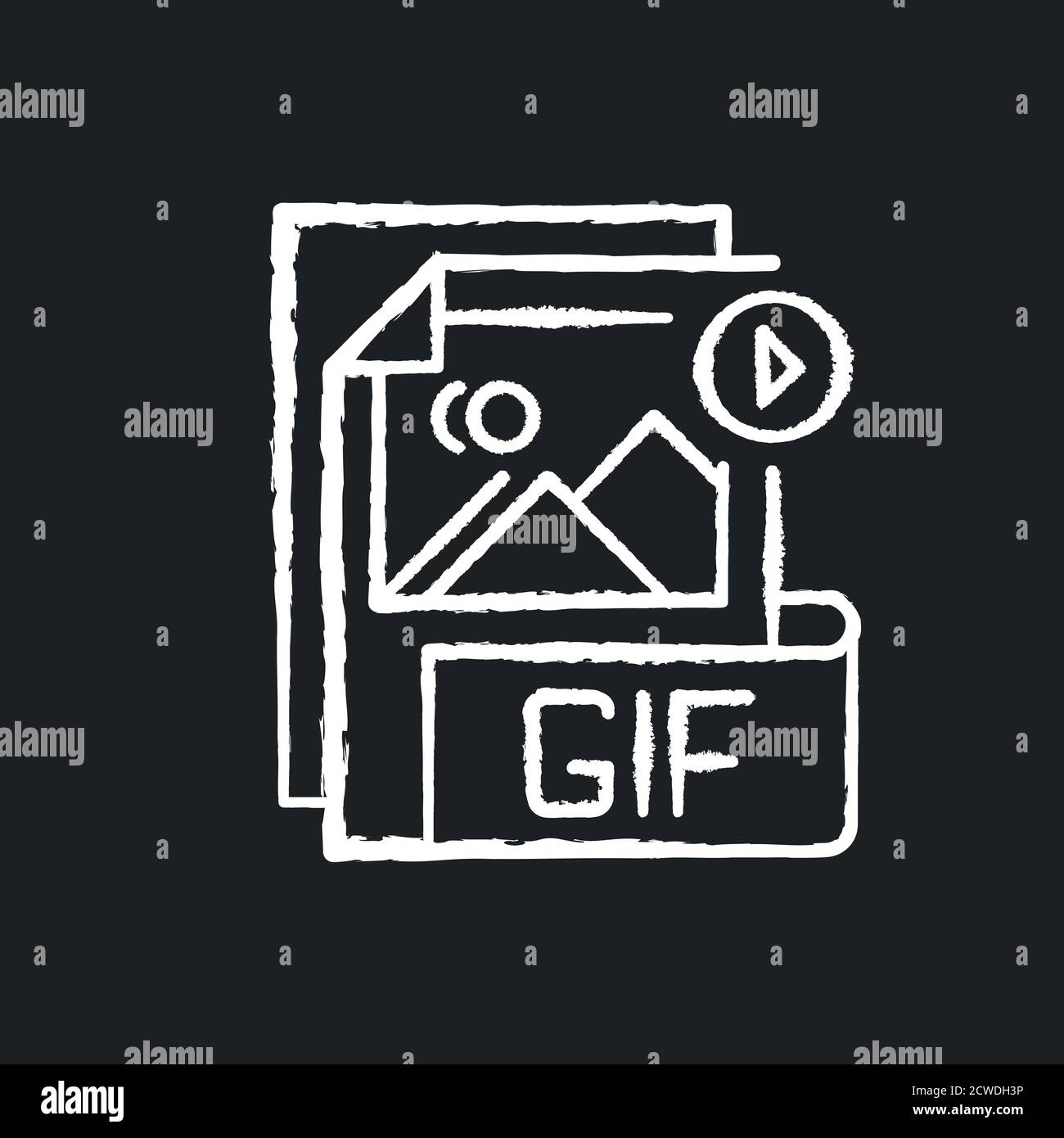 GIF file chalk white icon on black background Stock Vector Image & Art ...
