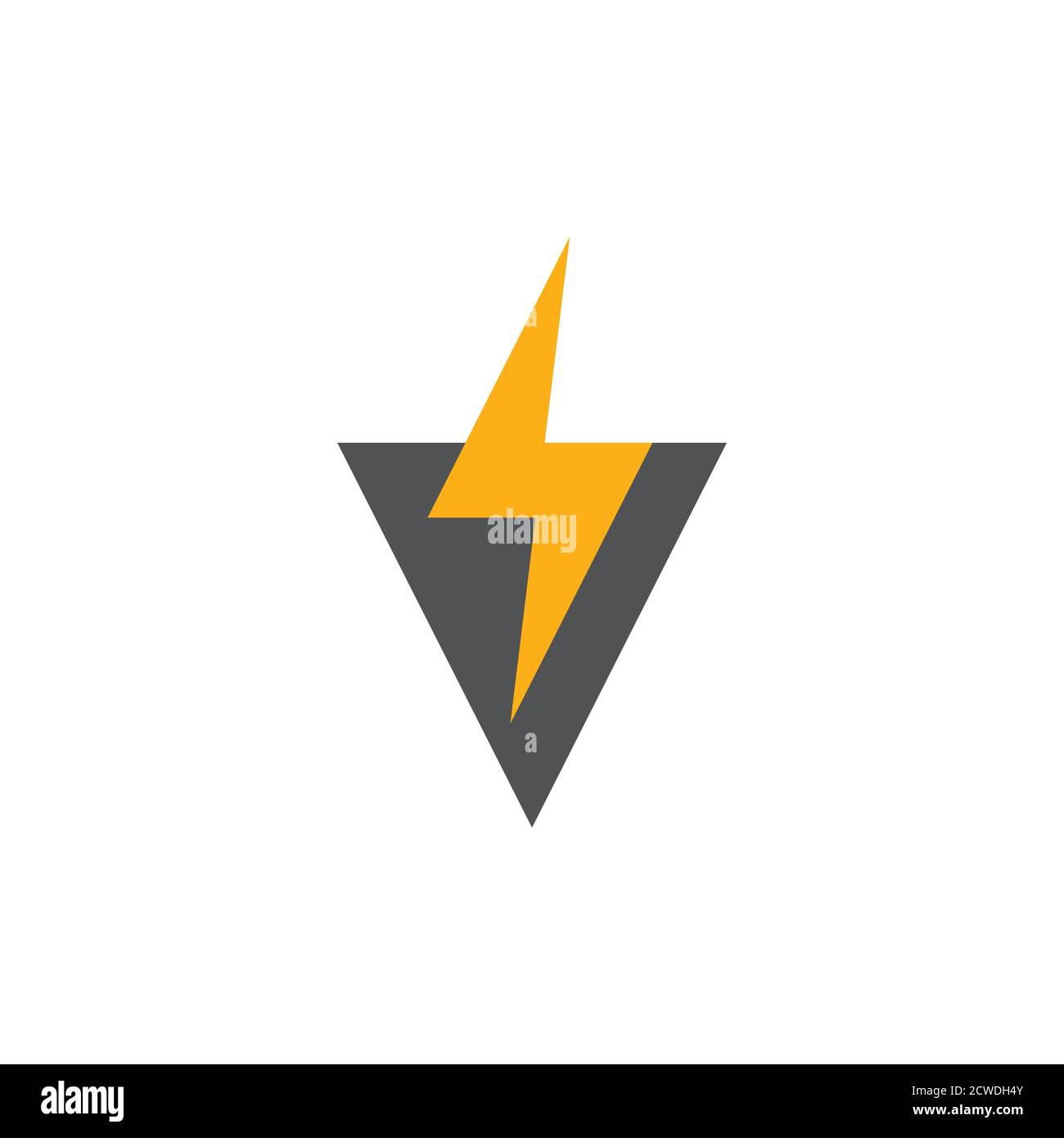letter v thunder simple geometric logo vector Stock Vector Image & Art ...
