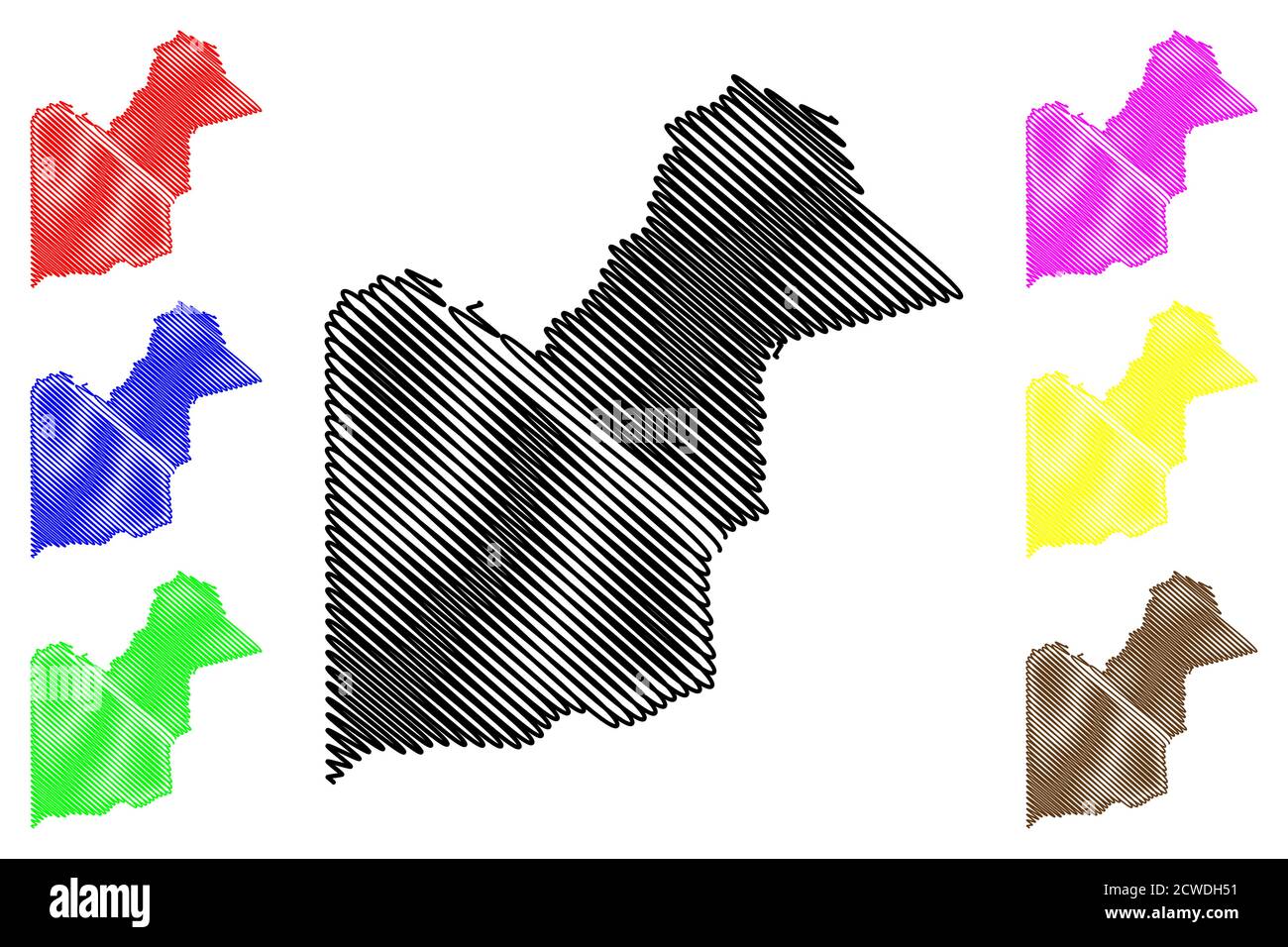 Orange Walk District (Belize, Districts of Belize) map vector ...