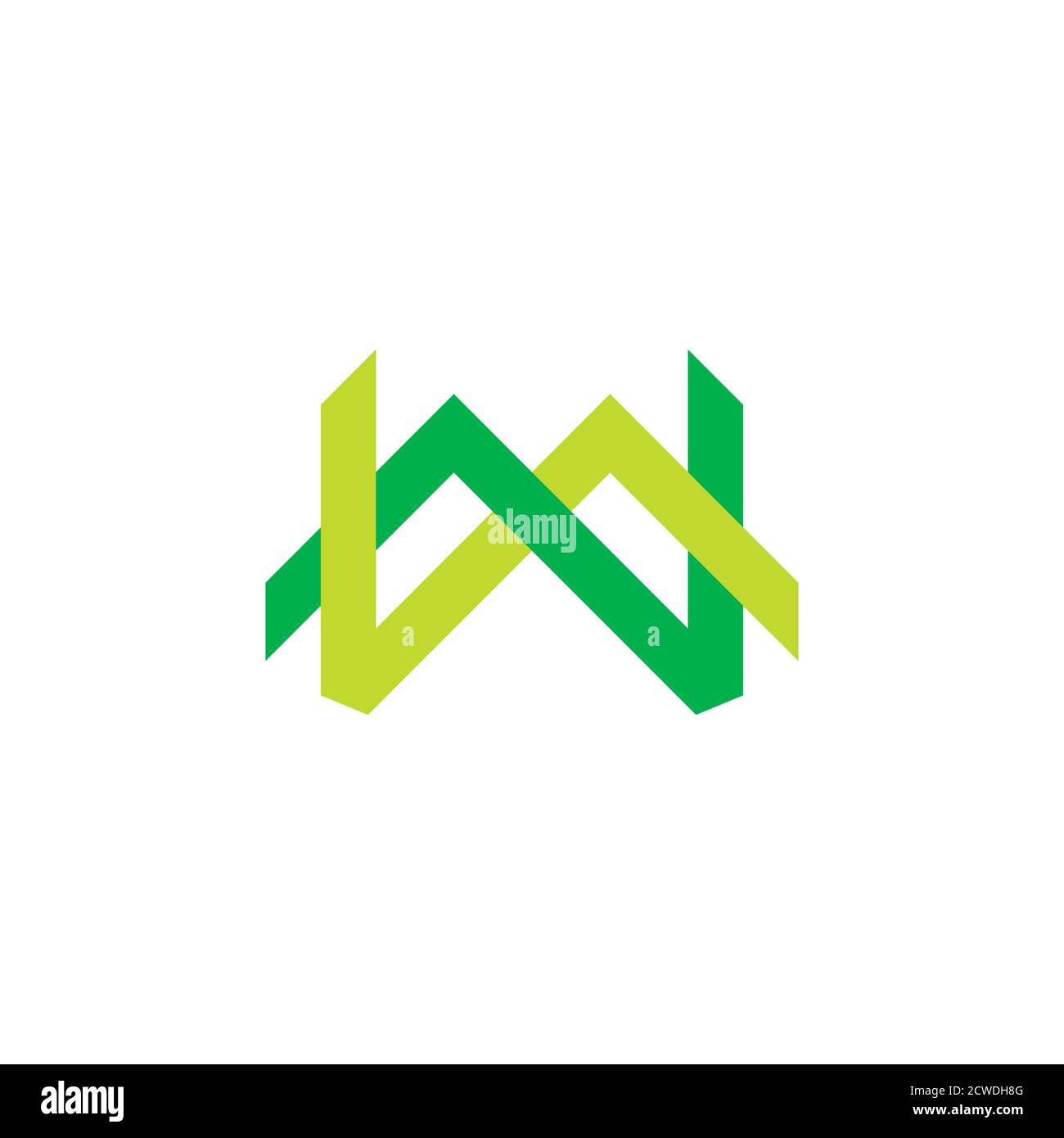 abstract letter mw green mountain line logo vector Stock Vector Image ...