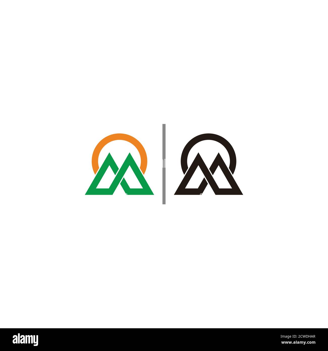 letter m mountain infinity design geometric line art logo vector Stock ...