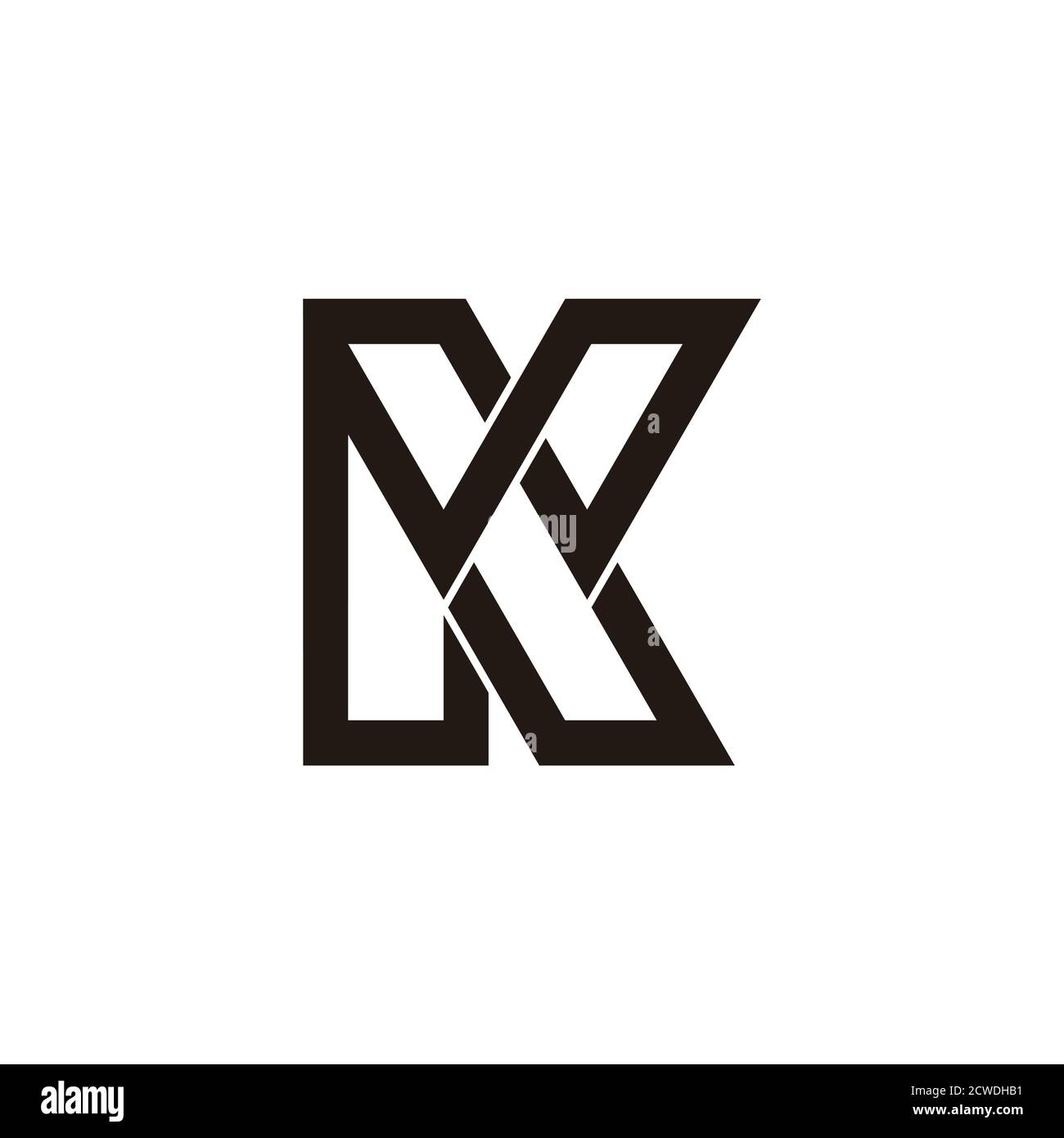 letter wk simple geometric line linked logo vector Stock Vector Image ...