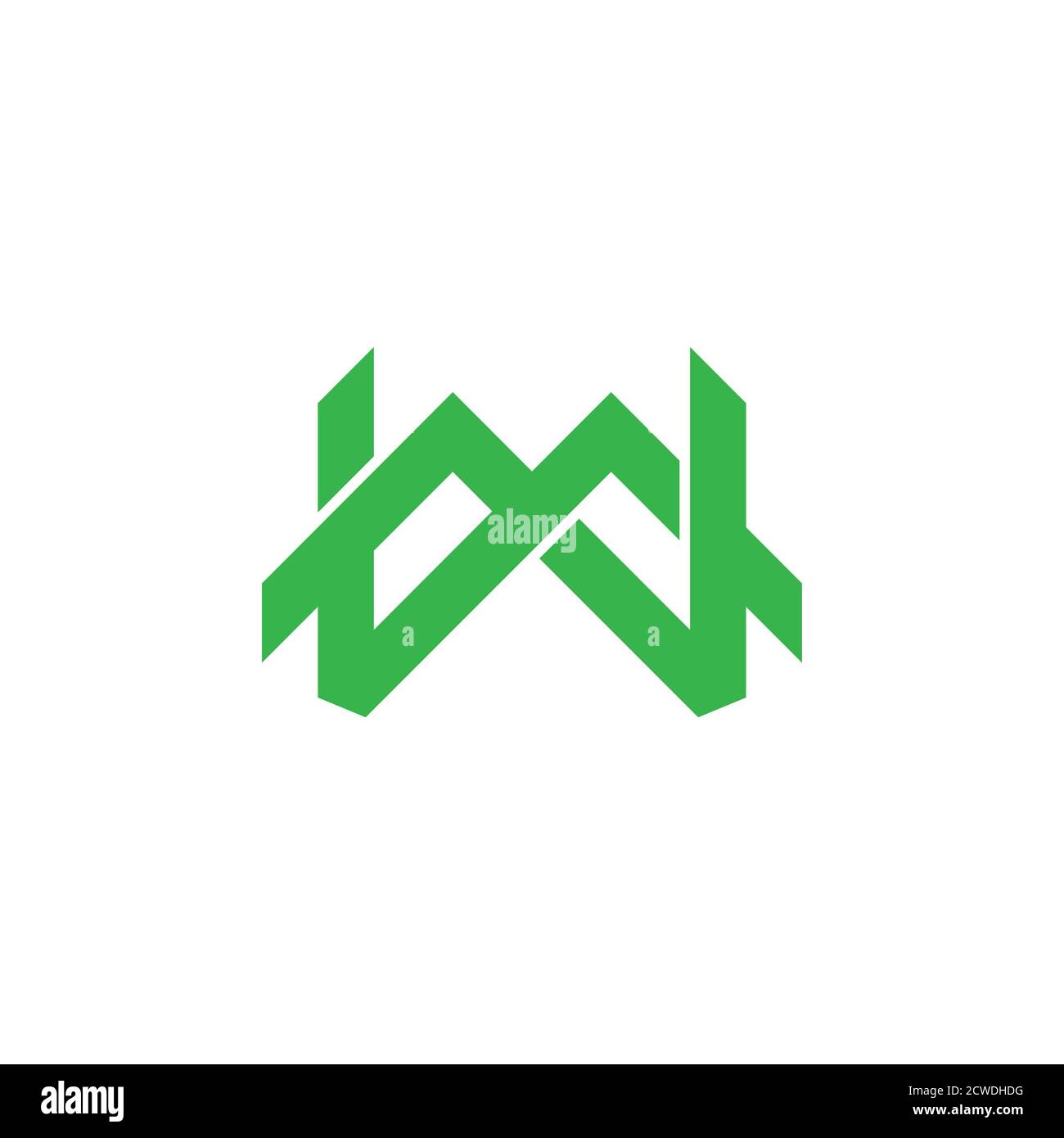 abstract letter mw green mountain line logo vector Stock Vector Image ...