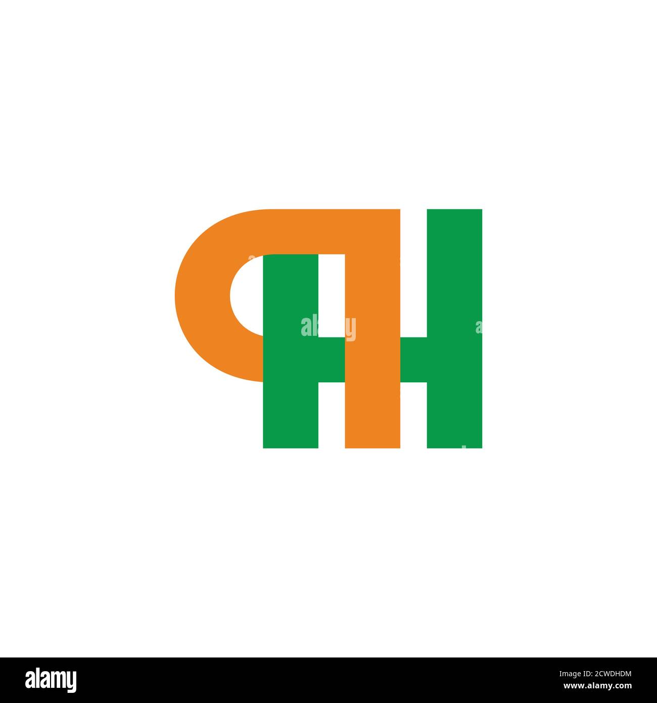 letter hq simple overlapping lines geometric colorful logo vector Stock ...