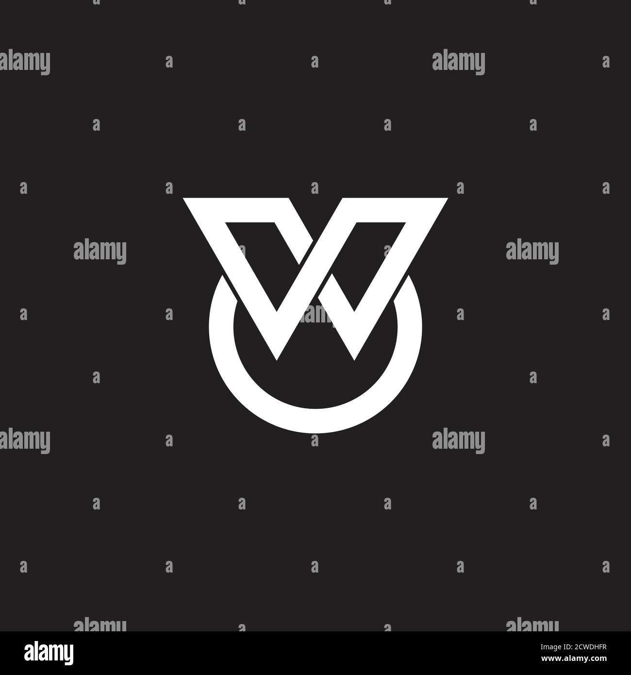abstract letter wo simple geometric overlapping line logo vector Stock ...
