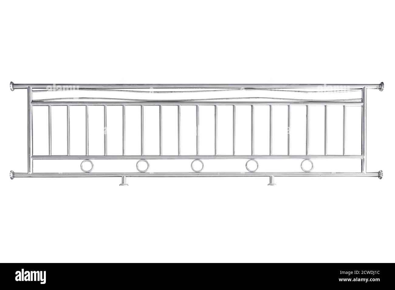 Stainless steel railing isolated on white, with clipping path Stock ...