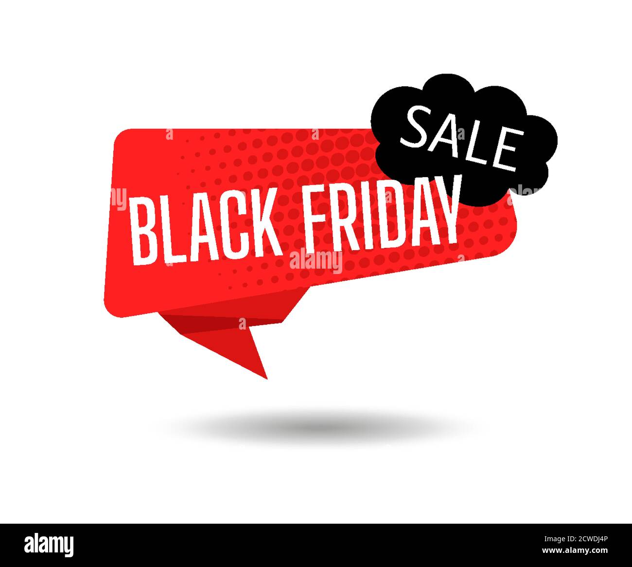 Black Friday red sale banner template. Retro design element dialog ...