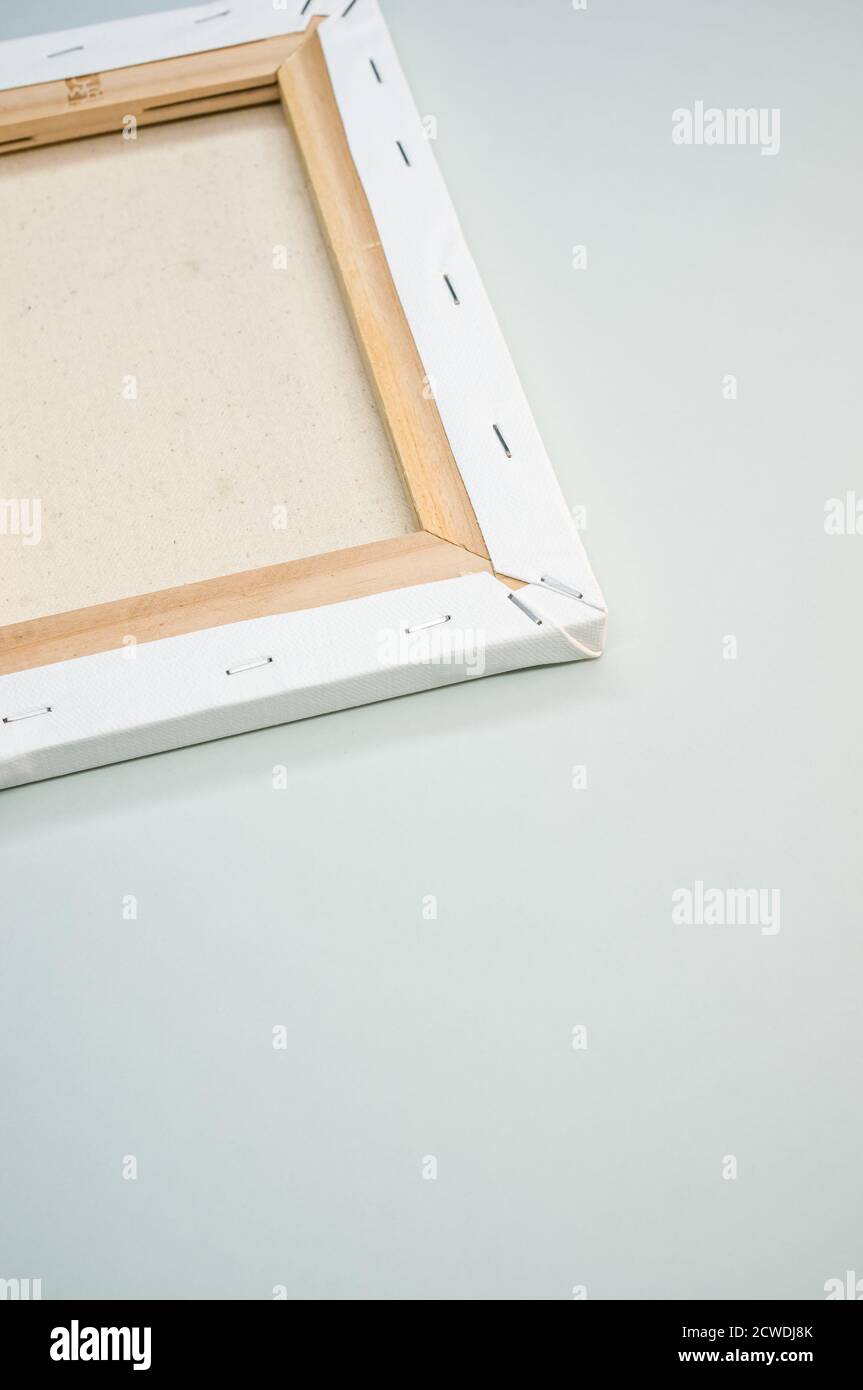 Top view of the white canvas on the gray surface Stock Photo - Alamy