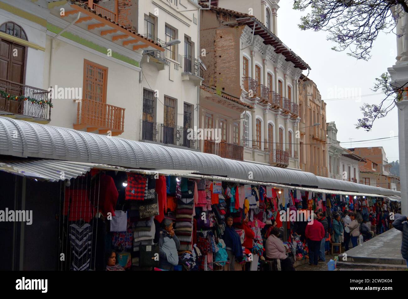 Cuenca, Ecuador - Old Town Street Vendors Stock Photo - Alamy