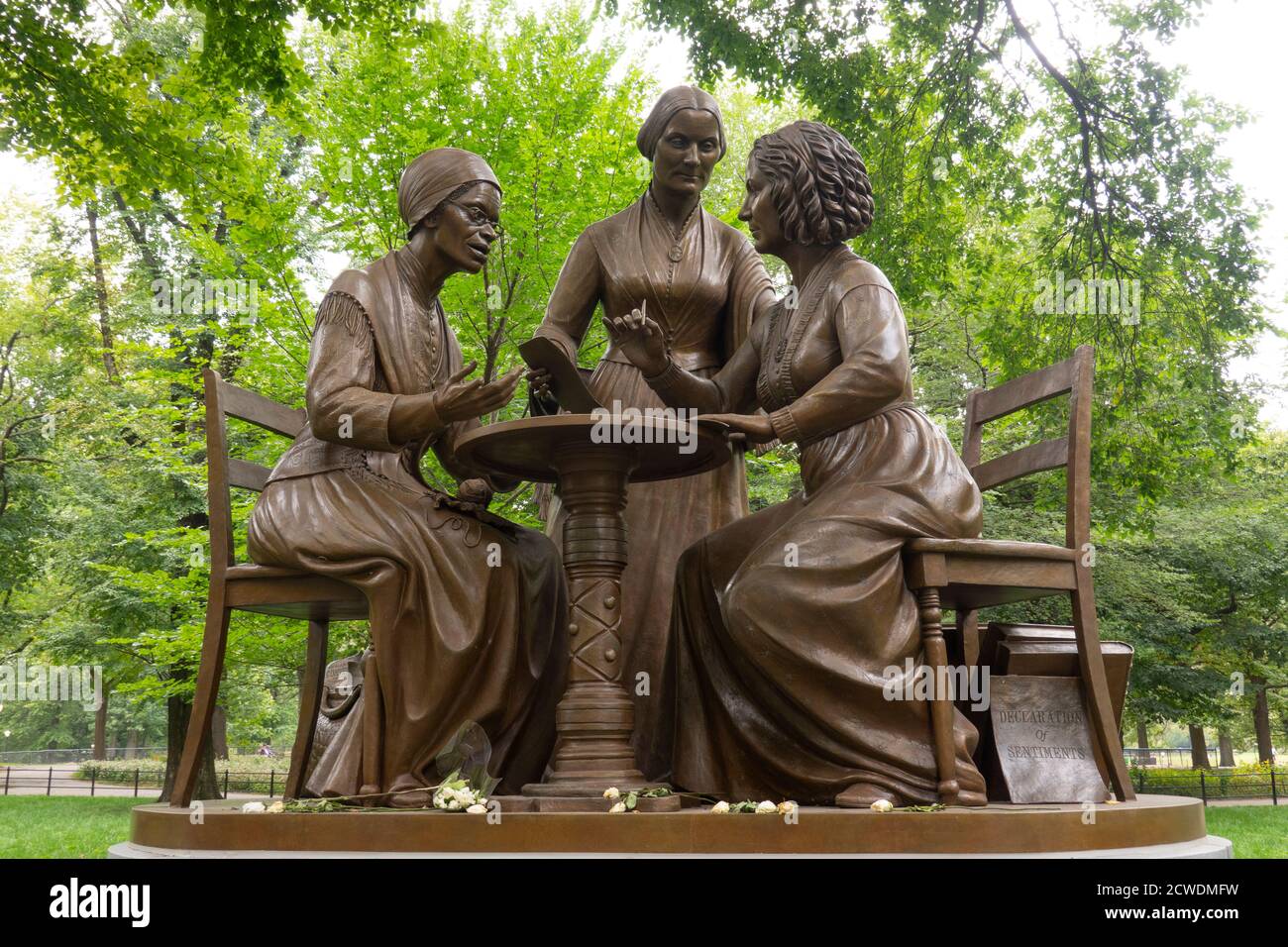 Women's Rights Pioneers Monument in Central Park NYC Stock Photo - Alamy