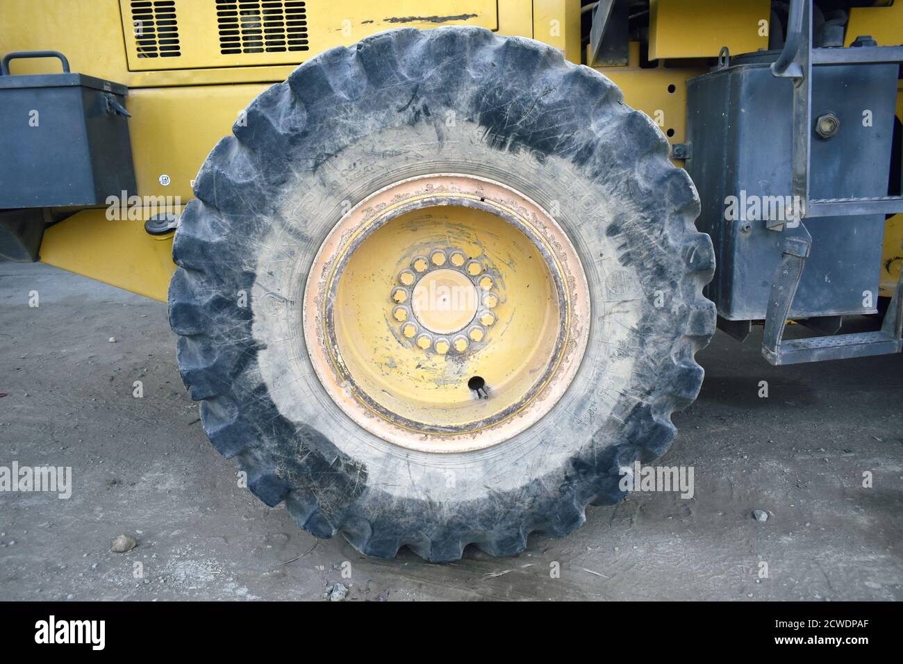 Automobile parts in the workshop and service station. Big Wheel Stock ...