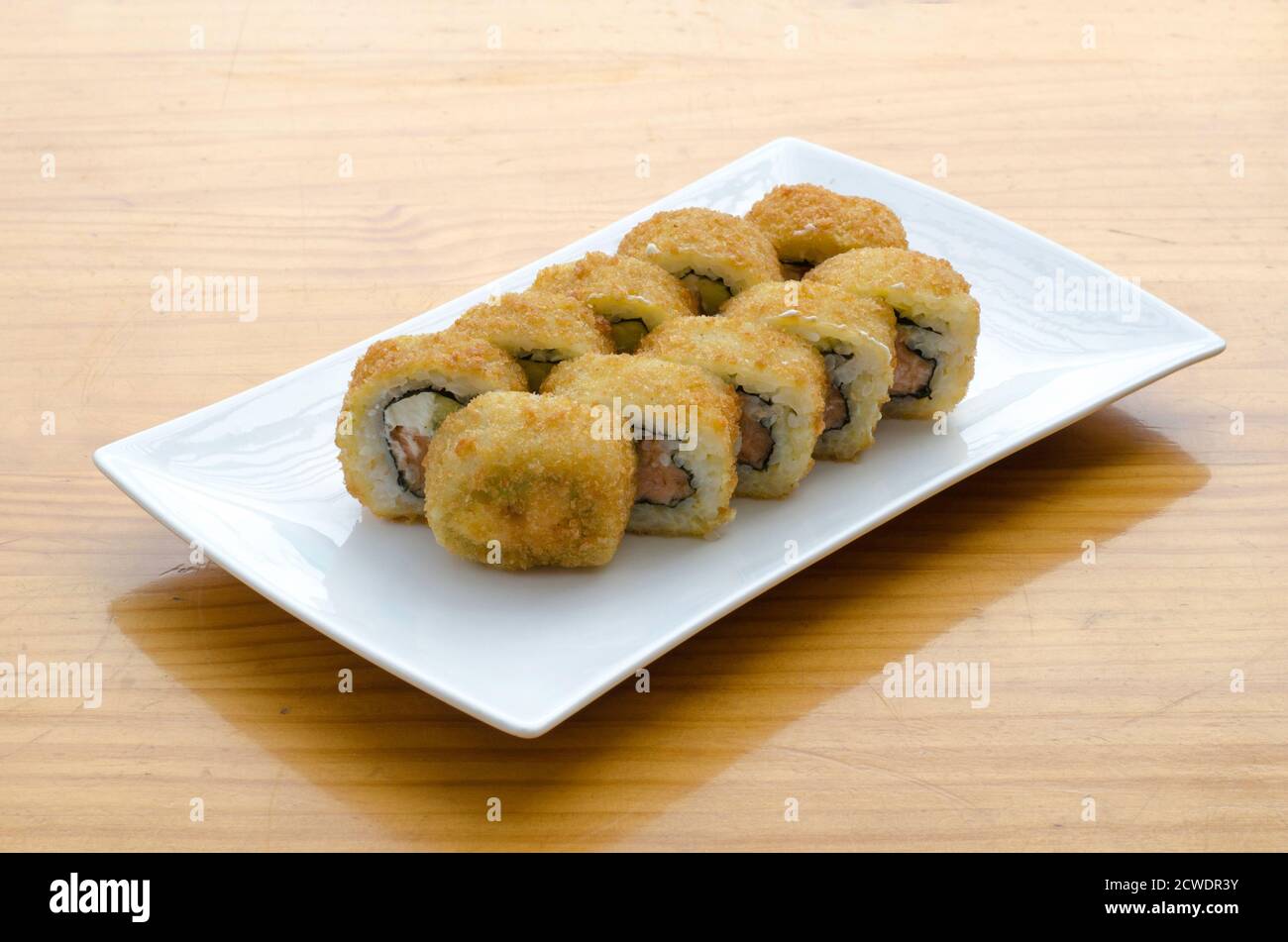 Tempura Maki Sushi - Deep Fried Roll made of Crab Meat, Paprika and ...