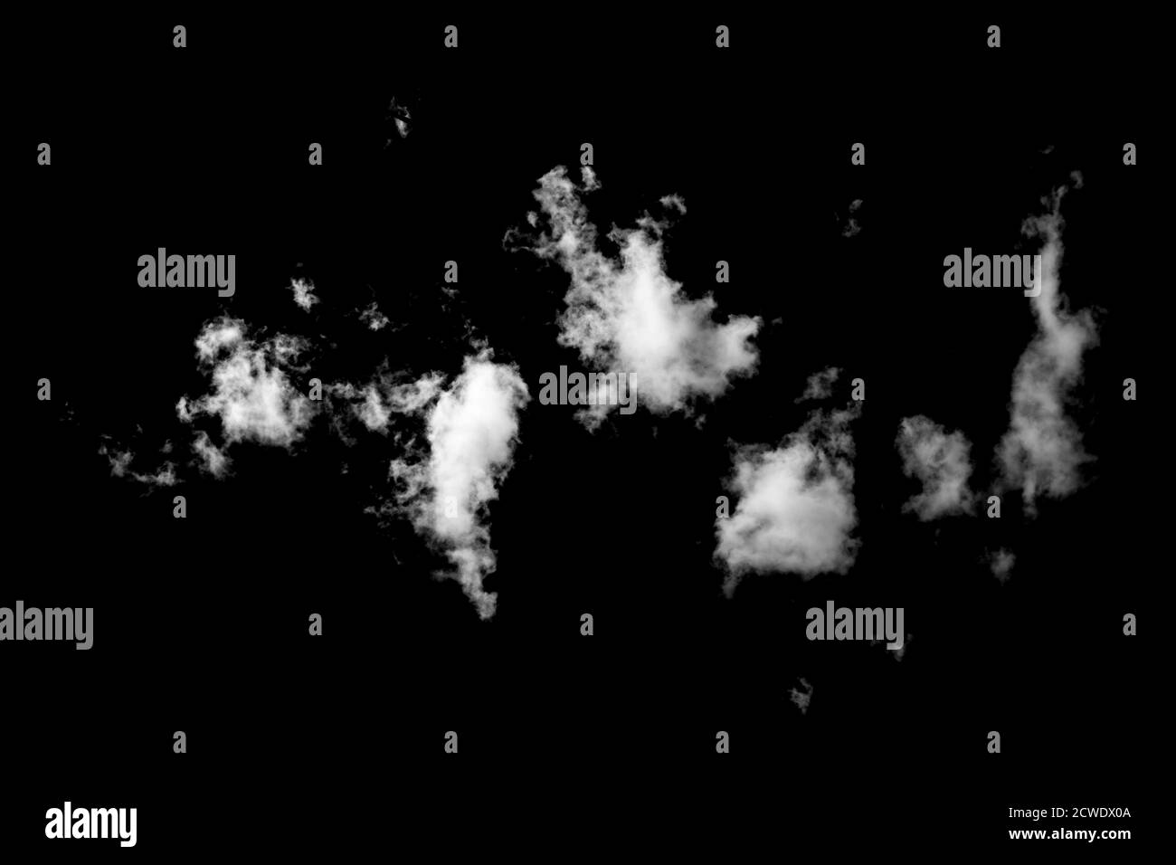 white natural cumulus cloud isolated on black background Stock Photo ...