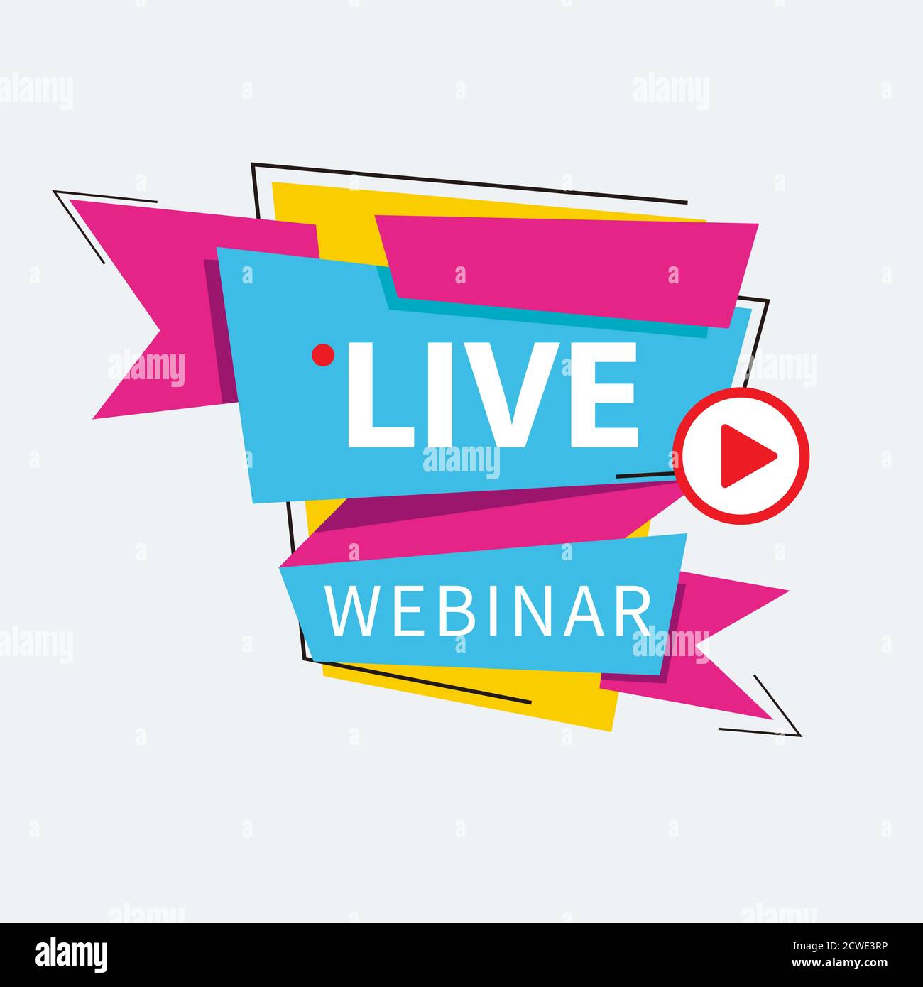 Live Webinar Button, icon, emblem label gradient Vector illustration ...