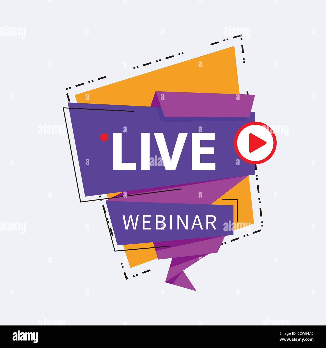 Live Webinar Button, icon, emblem label gradient Vector illustration ...