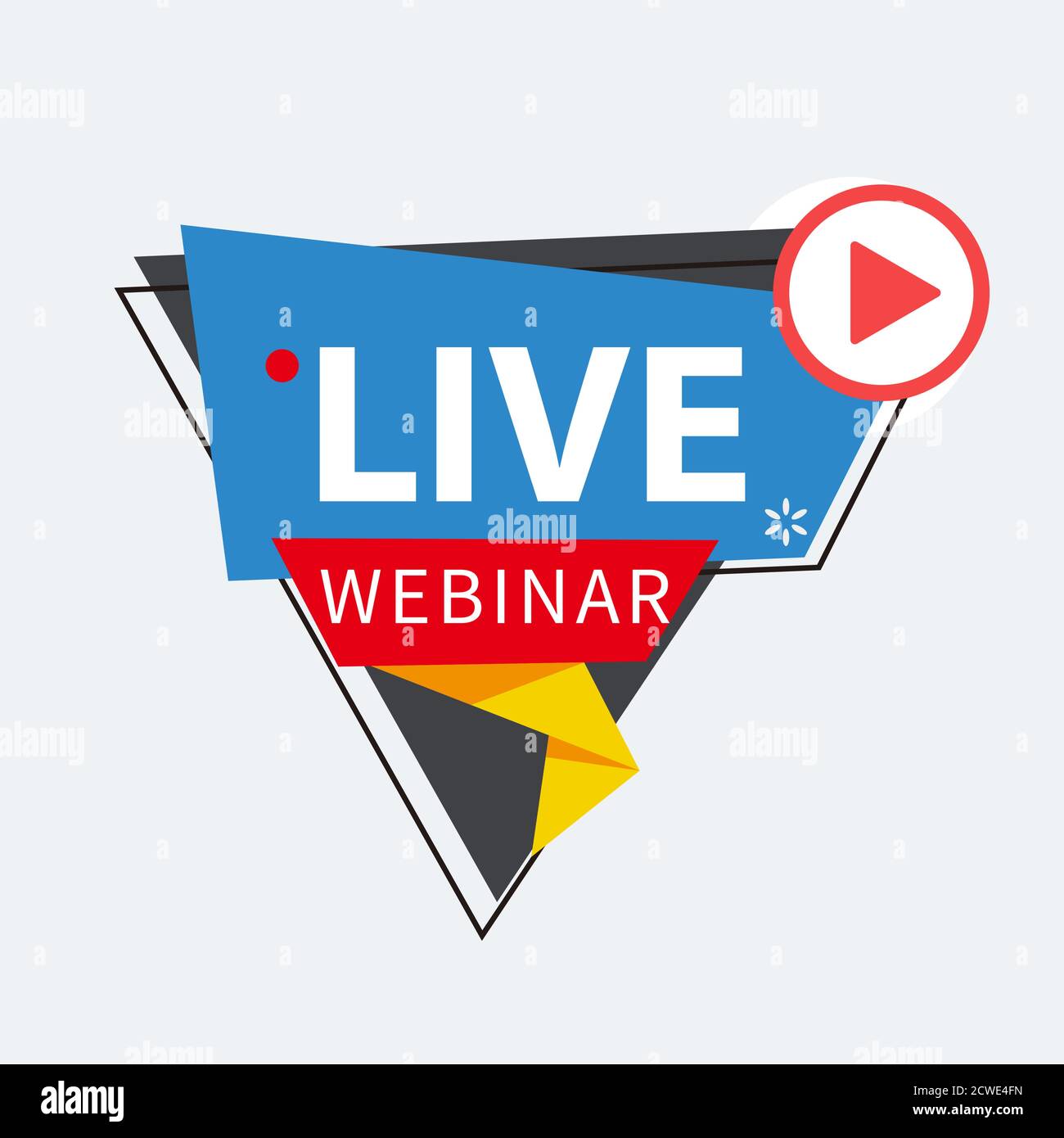 Live Webinar Button, icon, emblem label gradient Vector illustration ...