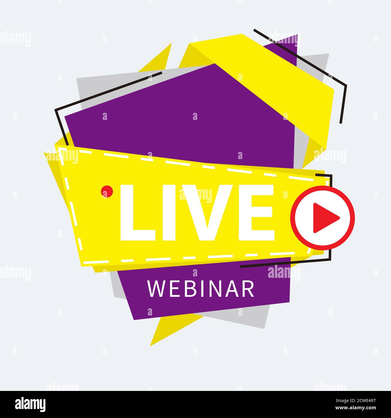 Live Webinar Button, icon, emblem label gradient Vector illustration ...