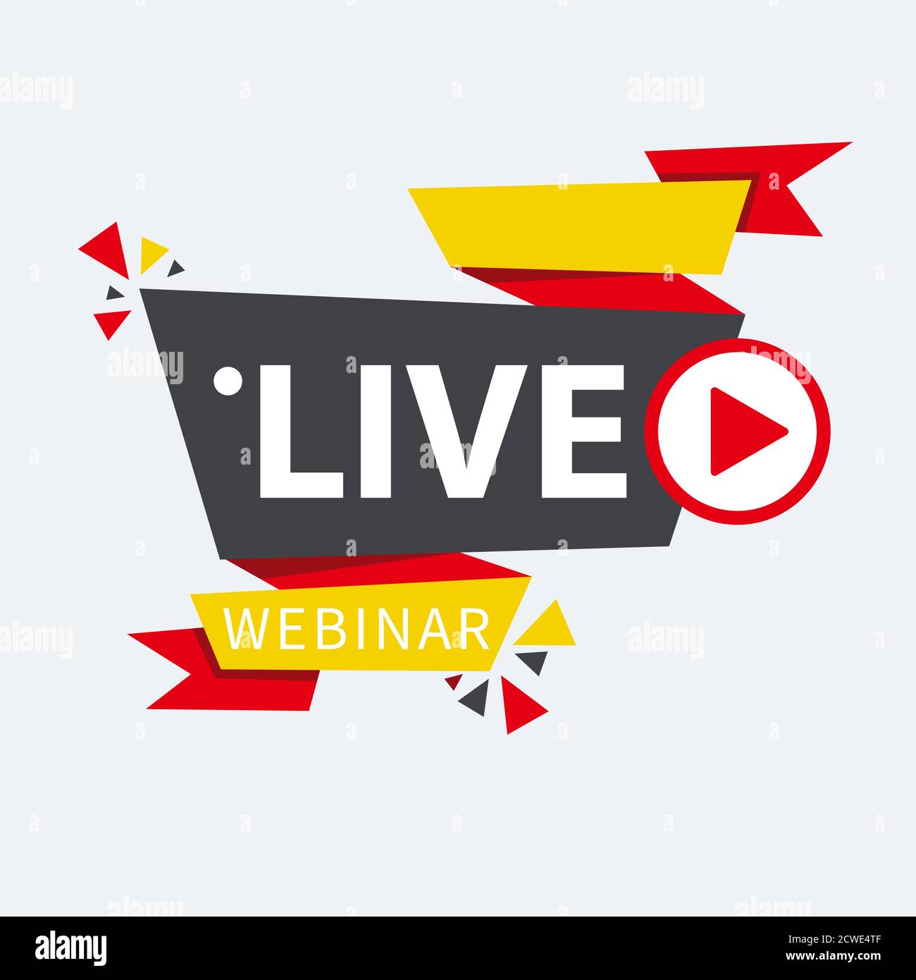 Live Webinar Button, icon, emblem label gradient Vector illustration ...